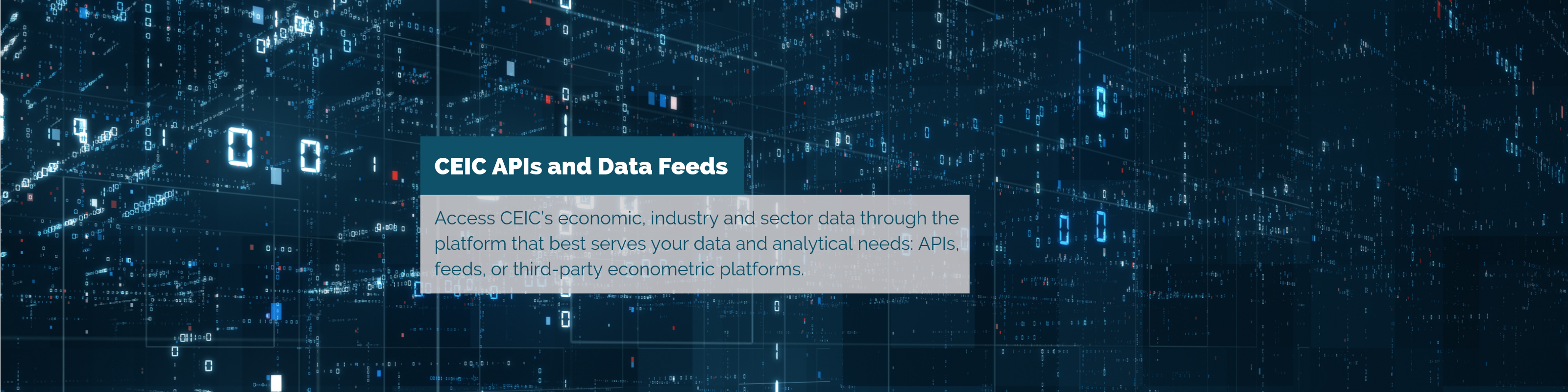 CEIC APIs and Feeds Product Page